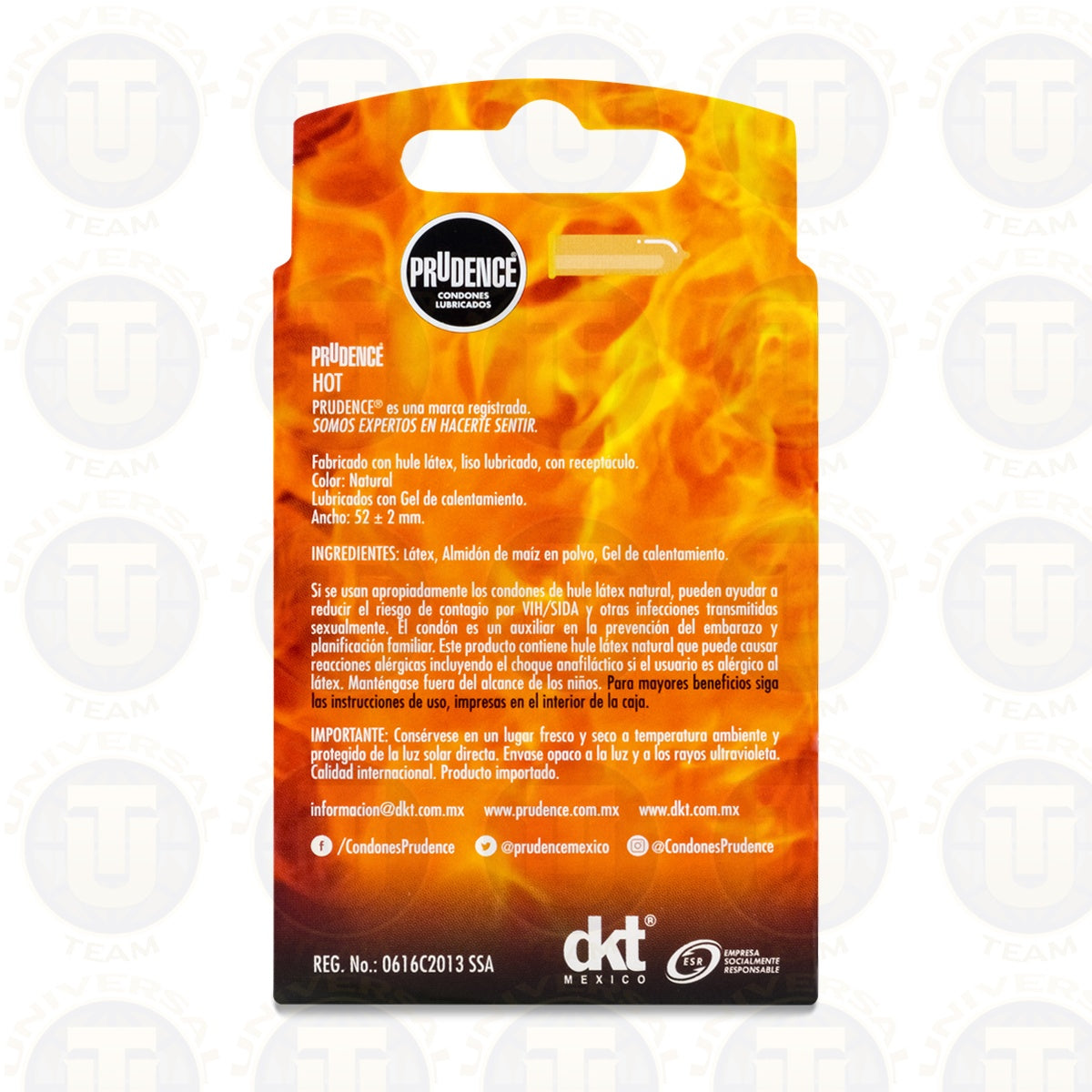 PRUDENCE HOT, CAJA CON 3 CONDONES, PRUDENCE – Universal Team