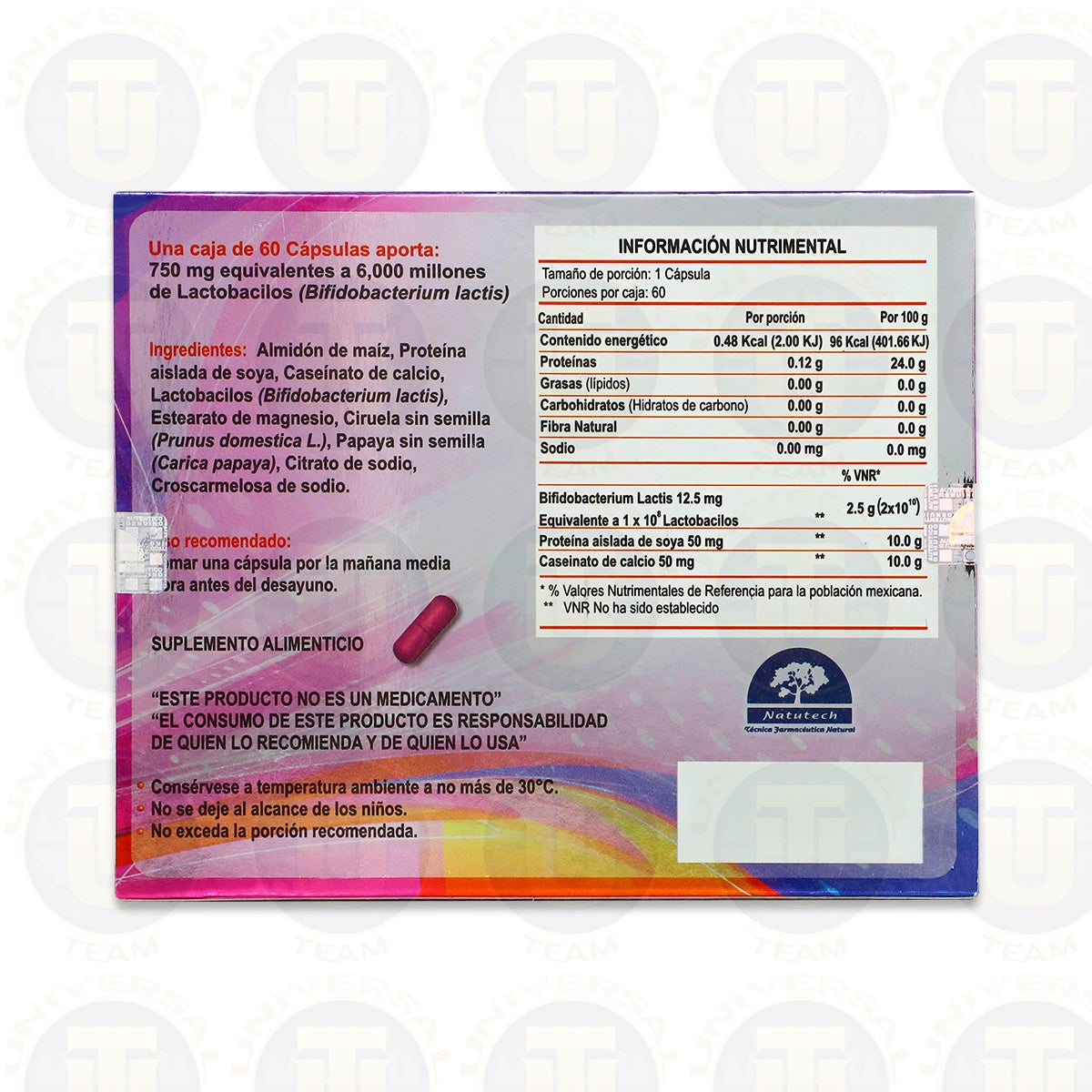 PROBIOMAX, 60 CAPSULAS DE 500 MG, NATUTECH – Universal Team