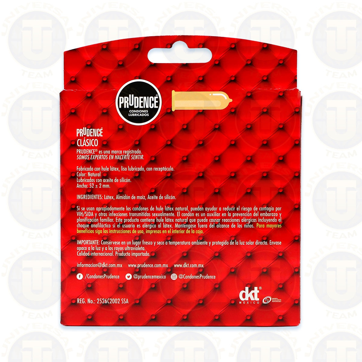 PRUDENCE CLASICO, CAJA CON 20 CONDONES LUBRICADOS, DKT – Universal Team