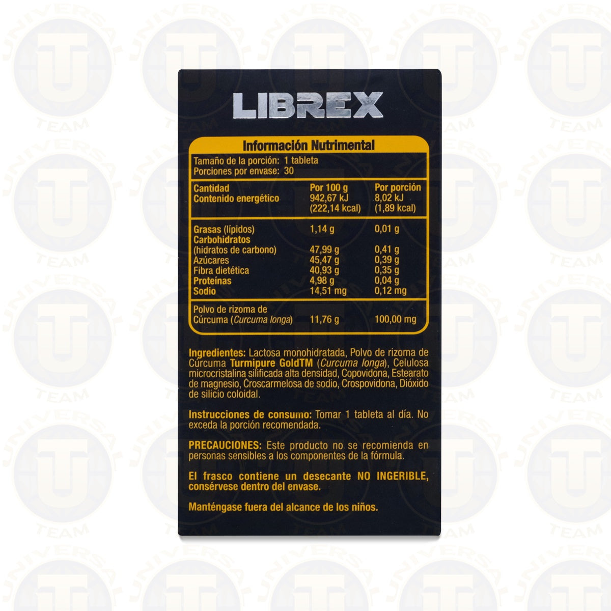 LIBREX CURCUMA TURMIPURE 30 TAB 100 MG CMD – Universal Team