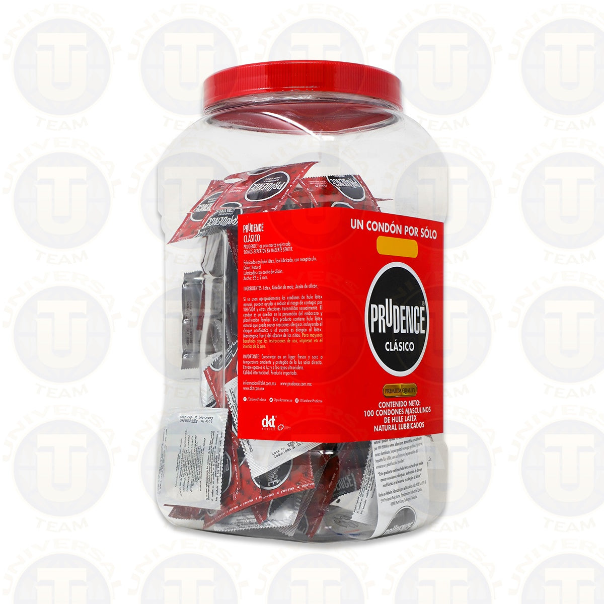 PRUDENCE CLASICO VITROLERO, 100 CONDONES MASCULINOS, DKT – Universal Team
