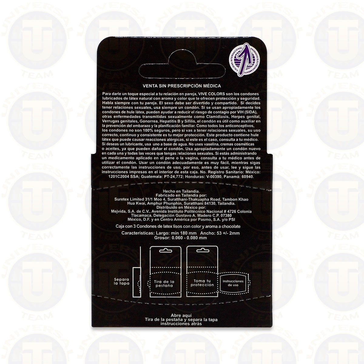 CONDONES VIVE CHOCOLATE, 3 CONDONES DE LATEX LISOS, MEJVIDA – Universal ...