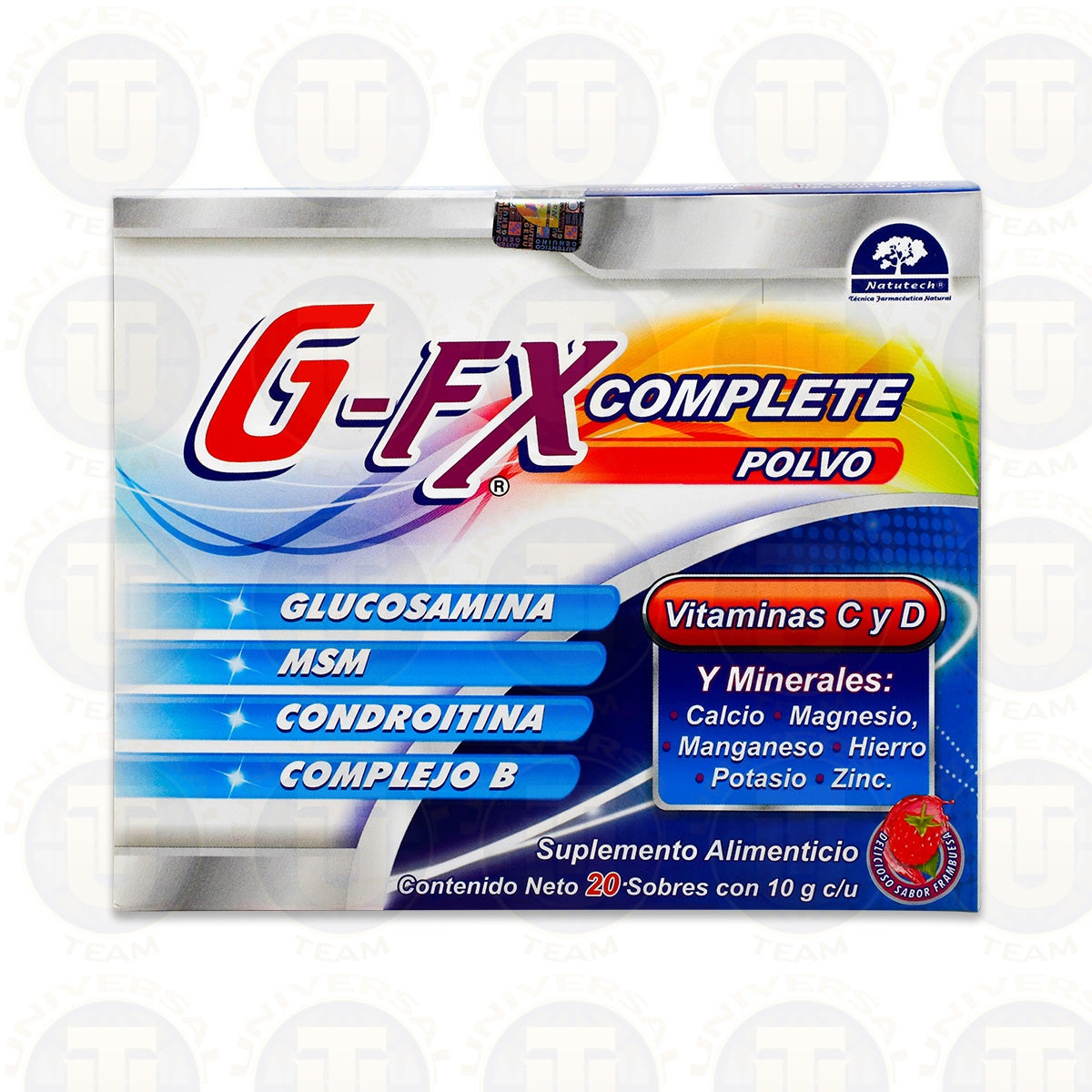 G FX COMPLETE POLVO, 20 SOBRES CON 10 G C/U, NATUTECH – Universal Team