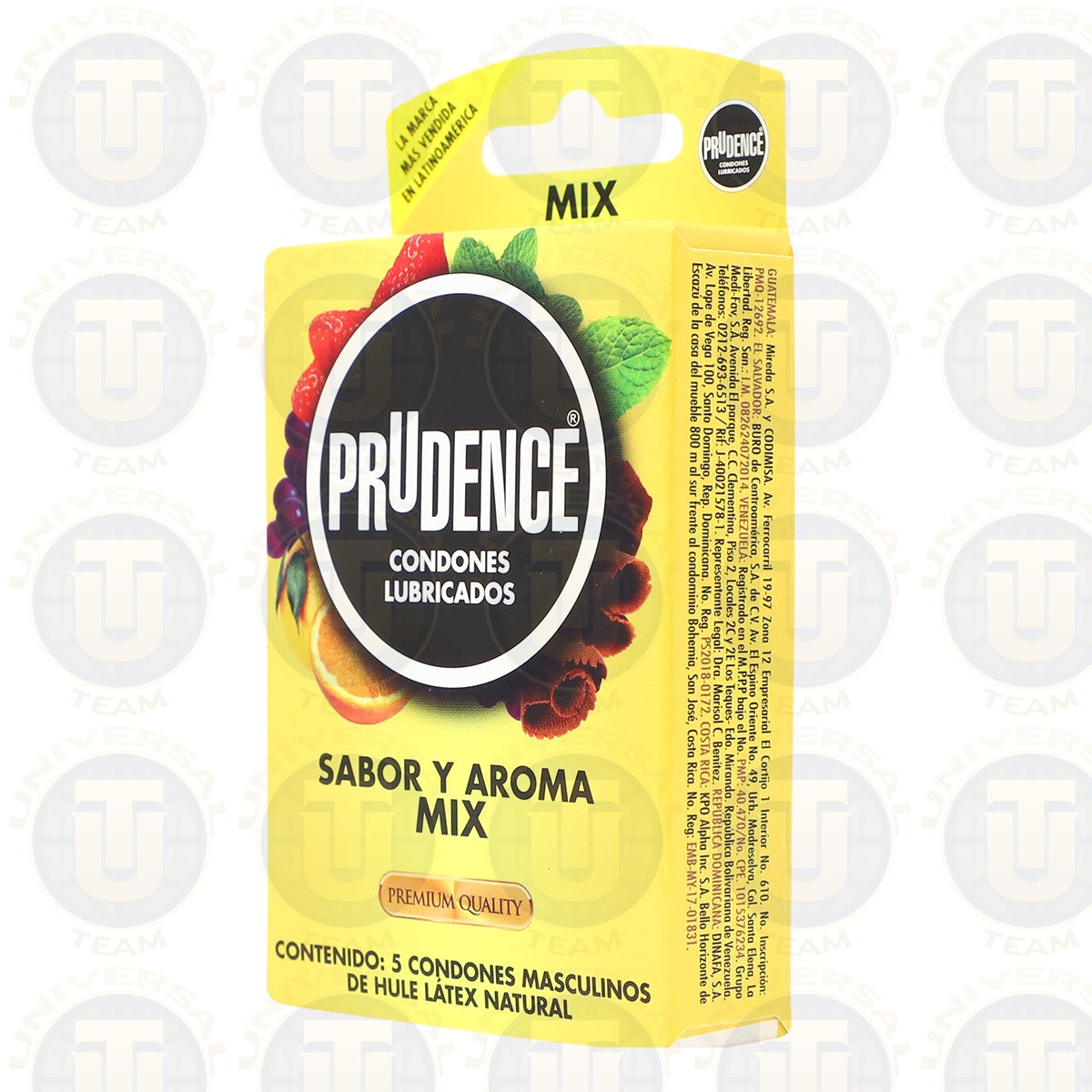 PRUDENCE, CONDONES LUBRICADOS, SABOR Y AROMA MIX, 5 CONDONES MASCULINO ...