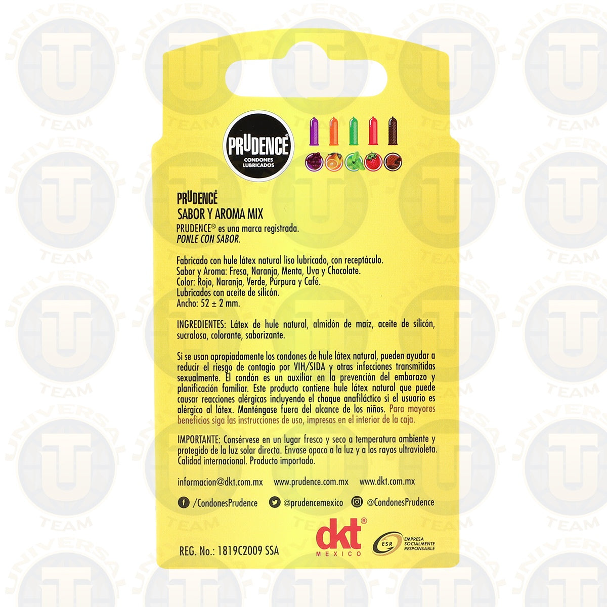 PRUDENCE, CONDONES LUBRICADOS, SABOR Y AROMA MIX, 5 CONDONES MASCULINO ...