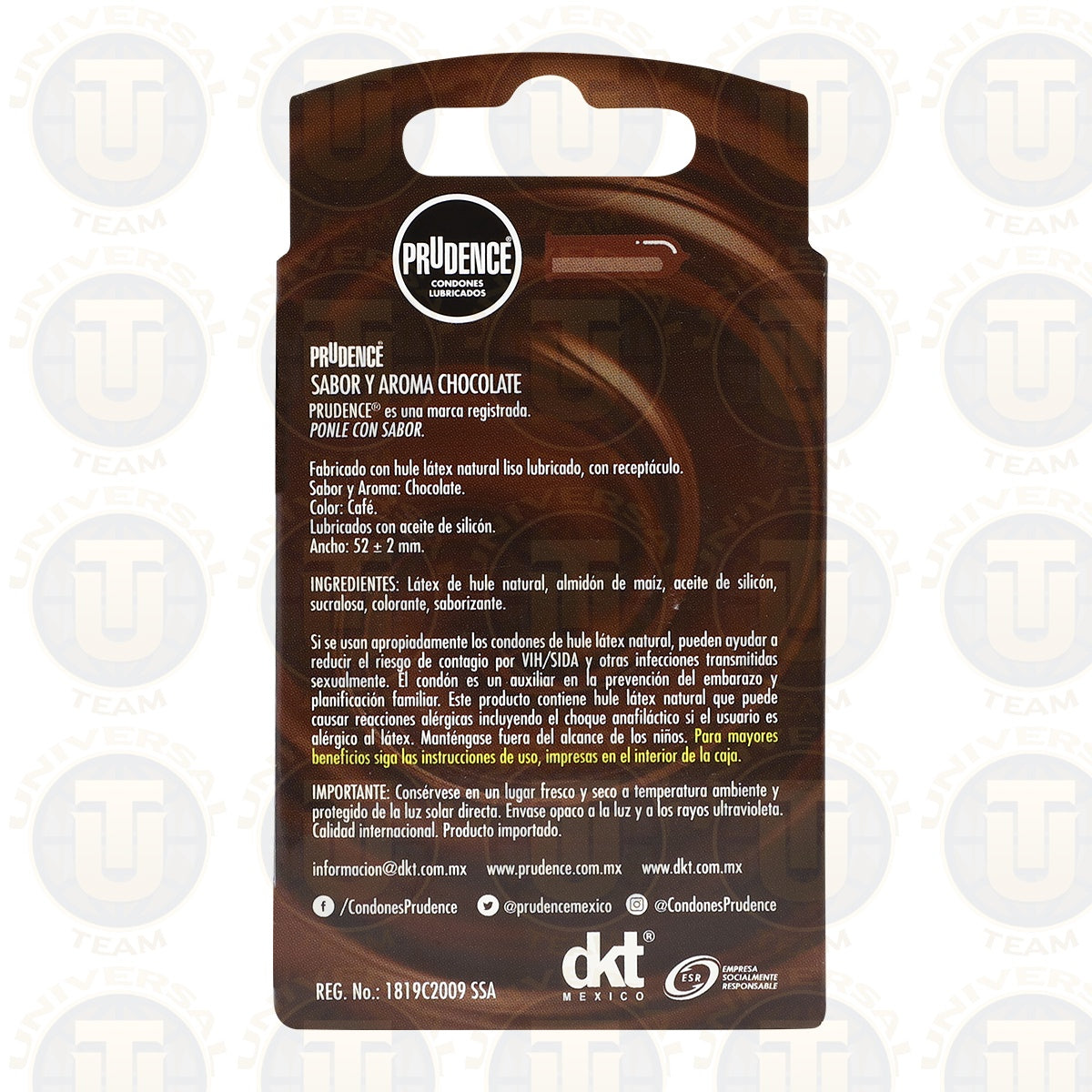 PRUDENCE, CONDONES LUBRICADOS, SABOR Y AROMA CHOCOLATE, 3 CONDONES MAS ...