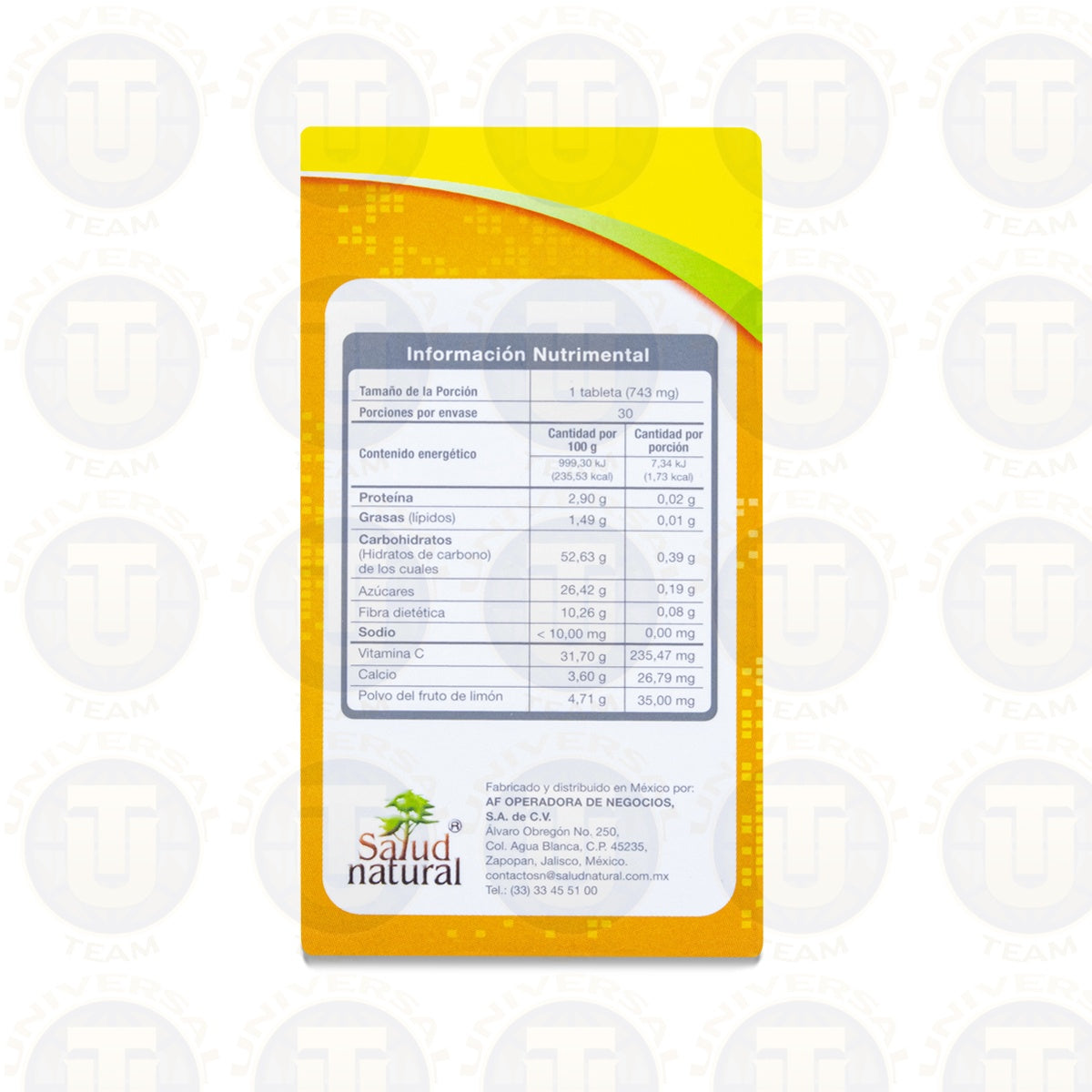 NAT VIT VITAMINA C Y CALCIO FRASCO CON 30 TABS, SALUD NATURAL ...