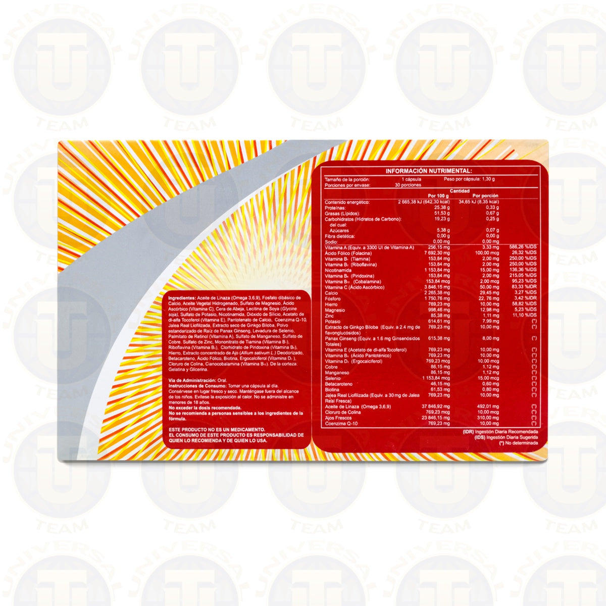 ROCA VIT PLATINUM 30 CAPS VITAMINAS Y MINERALES CON GINSENG. GINKGO BI ...