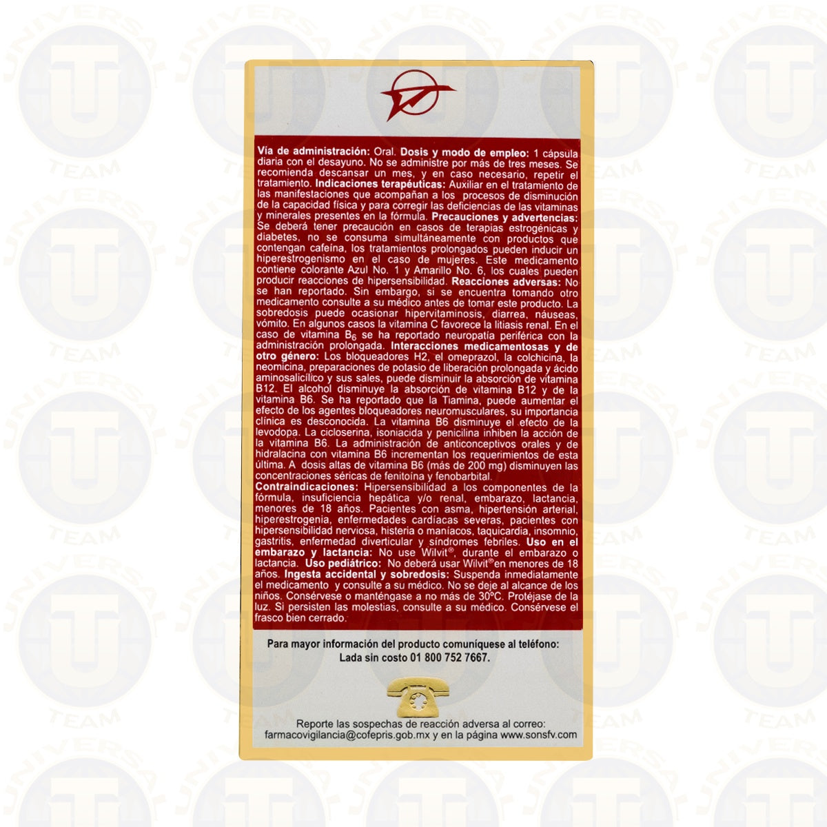 WILVIT 30 CAPSULAS – Universal Team