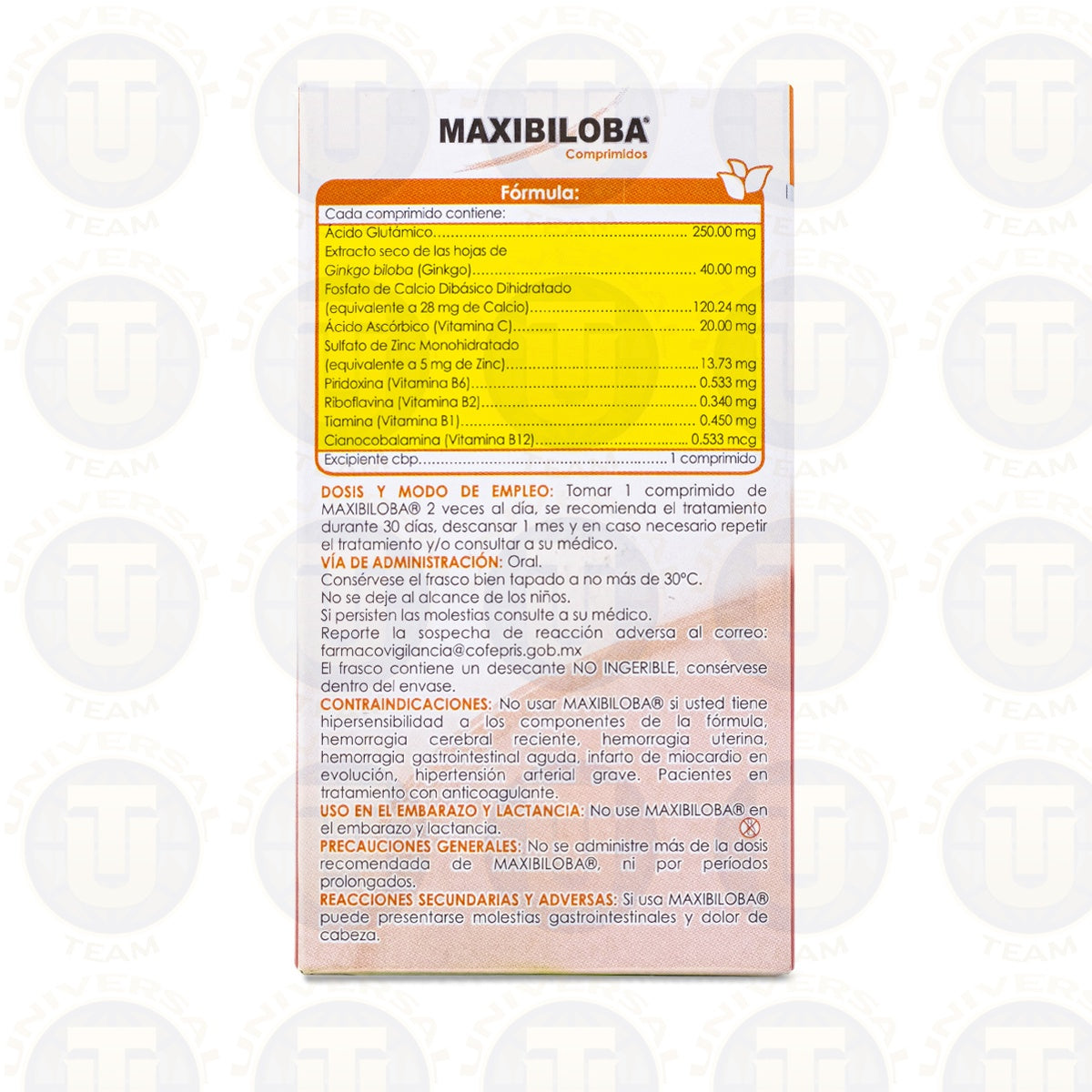 MAXIBILOBA 60 COMPRIMIDOS – Universal Team